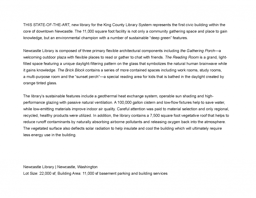 Newcastle Library - AIA Washington Council